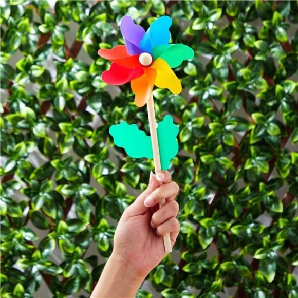 Accents | 12pack Rainbow Flower Pinwheels For Yard And Garden Outdoor ...